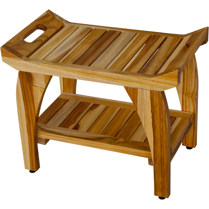 Homeroots 24 W Teak Shower Bench Wayfair